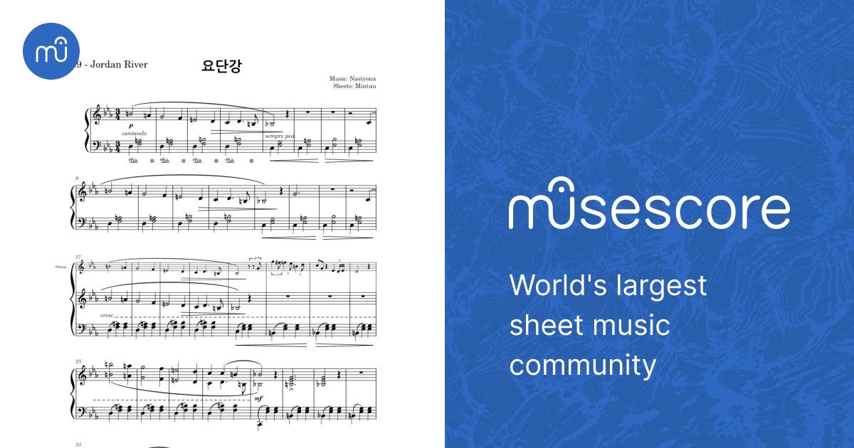 09 요단강 - Jordan River – Nastyona Sheet Music for Piano (Solo ...