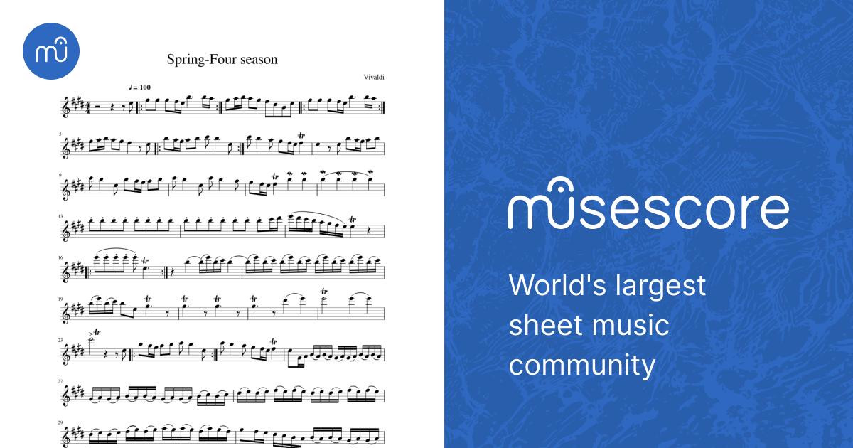 Spring-Four seasons-Vivaldi Sheet Music for Violin (Solo) | MuseScore.com