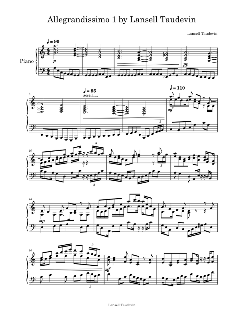 Allegrandissimo_1_by_Lansell_Taudevin Sheet music for Piano (Solo ...