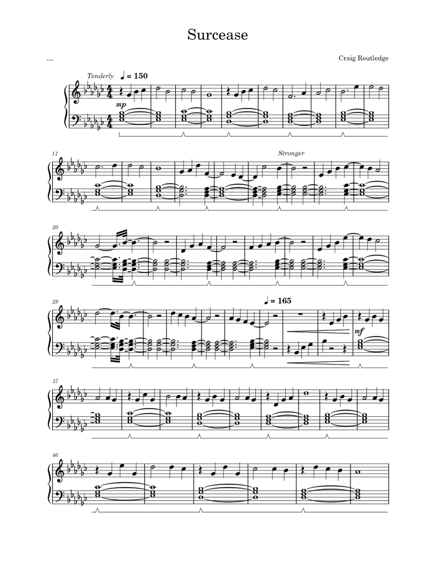 Surcease (original version) Sheet music for Piano (Solo) Easy ...