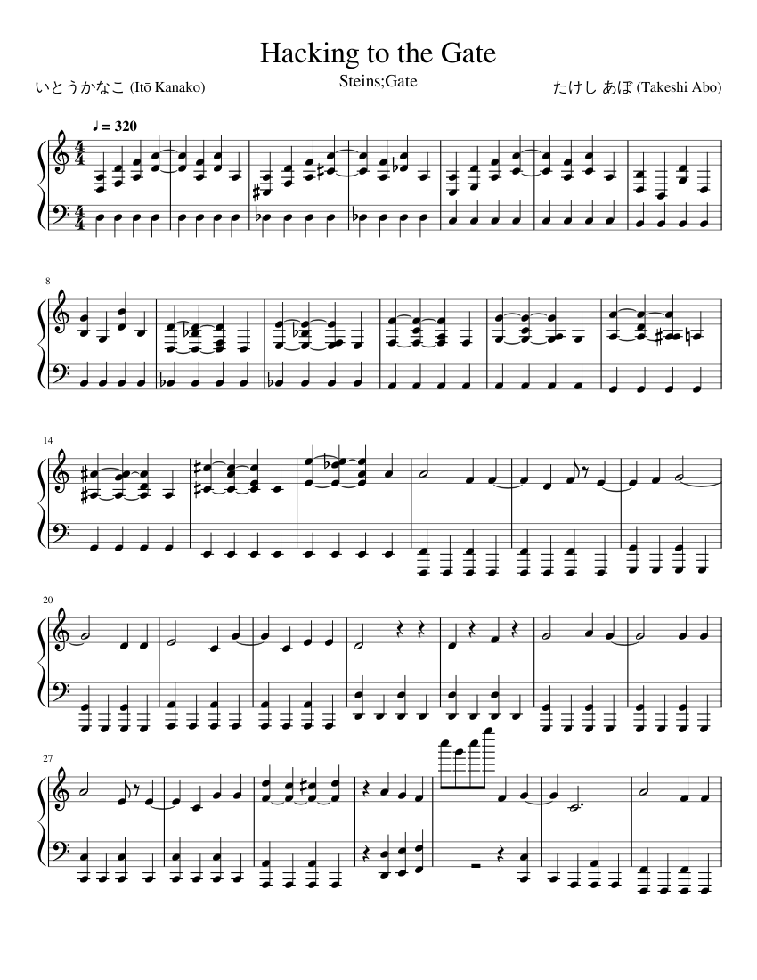 Hacking to the Gate Sheet music for Piano (Solo) | Musescore.com