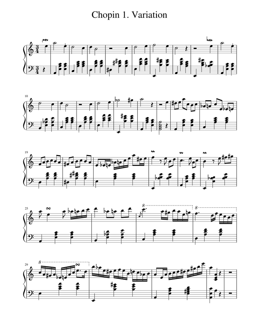 Chopin 1. Variation Sheet music for Piano (Solo) | Musescore.com