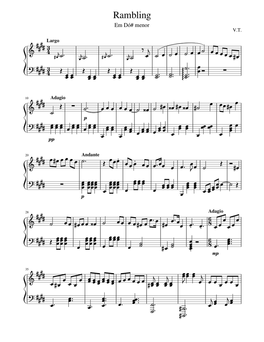 Rambling no.1 Sheet music for Piano (Solo) | Musescore.com