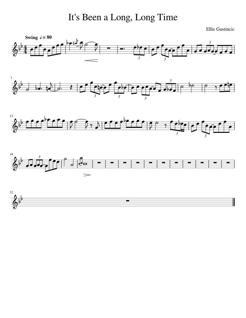 It's Been a Long, Long Time Sheet Music for Trumpet in b-flat (Solo ...