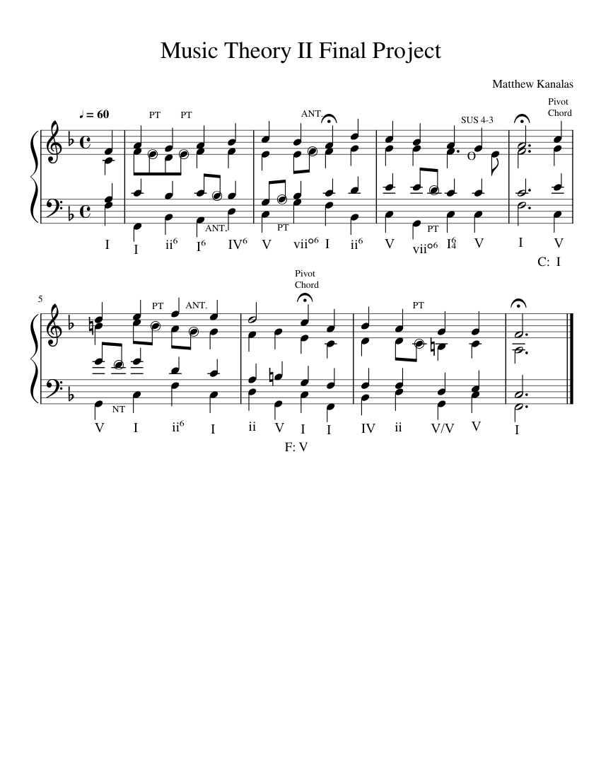 Music Theory Ii Final Project Sheet Music For Piano Solo Easy