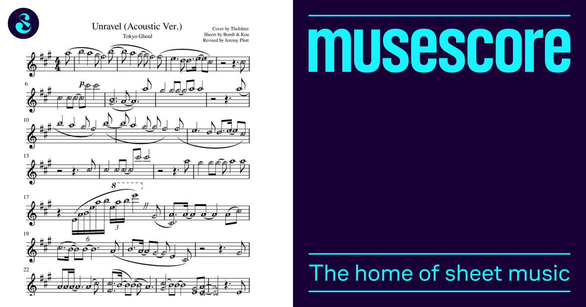 Unravel (Acoustic Ver) | Tokyo Ghoul | TheIshter Sheet Music | Full ...