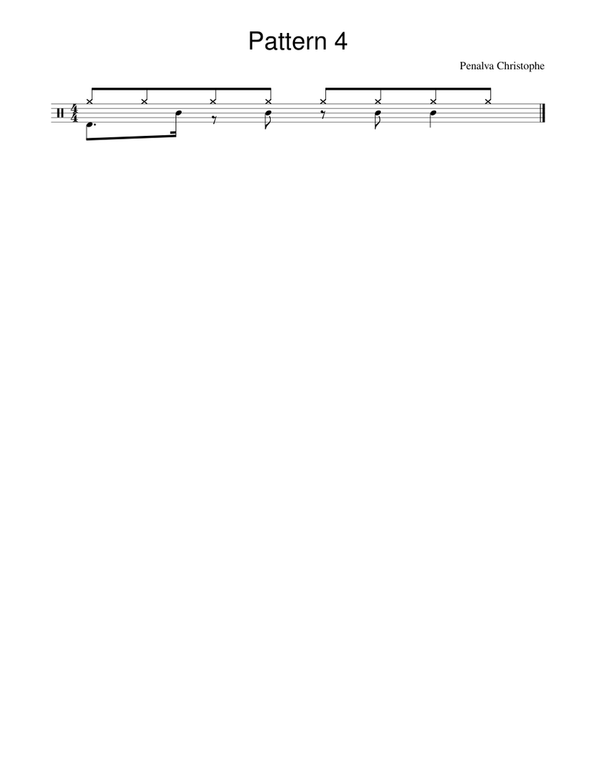 Pattern 4 Sheet music for Drum group (Solo) | Musescore.com