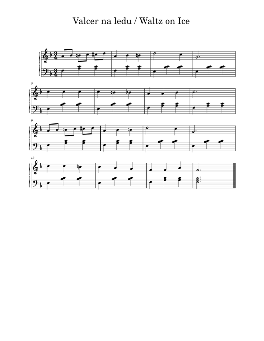 Valcer na ledu/Waltz on Ice Sheet music for Piano (Solo) Easy ...