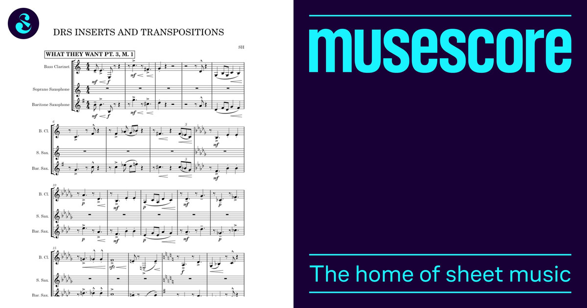 DRS INSERTS AND TRANSPOSITIONS Sheet music for Saxophone baritone ...