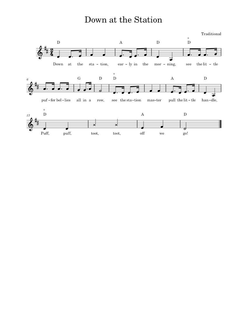 Down at the Station – Misc Traditional Sheet music for Piano (Solo ...