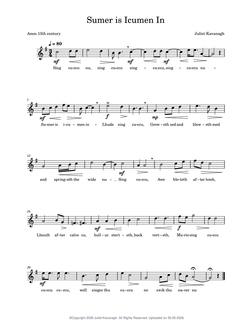 Sumer is Icumen In Sheet music for Alto (A Capella) | Musescore.com