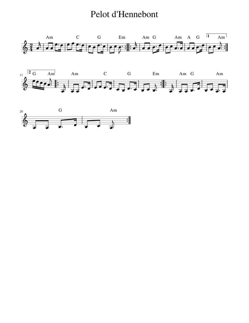 Pelot d'Hennebont Sheet music for Piano (Solo) | Musescore.com