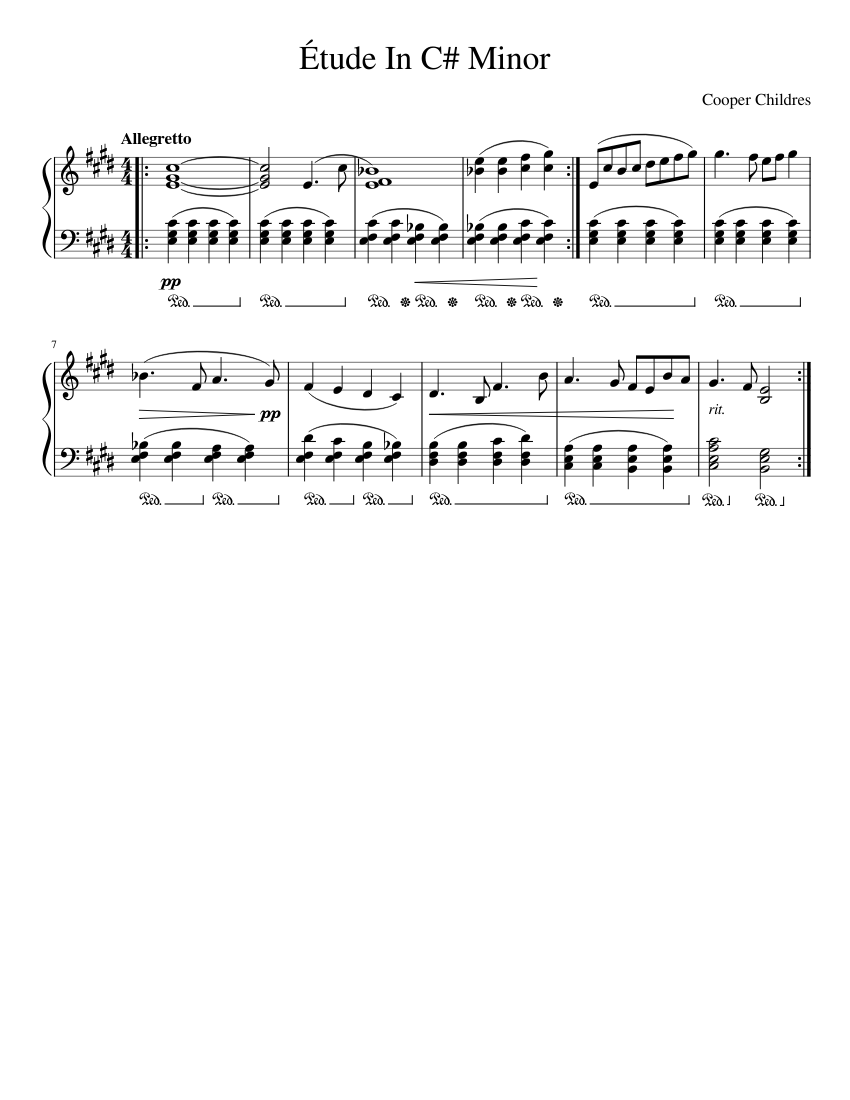 Étude in C# Minor Sheet music for Piano (Solo) Easy | Musescore.com