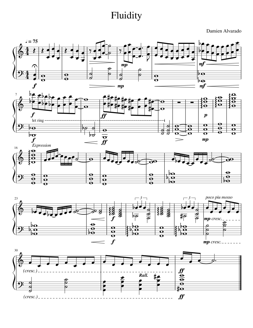 Fluidity Sheet music for Piano (Solo) Easy | Musescore.com
