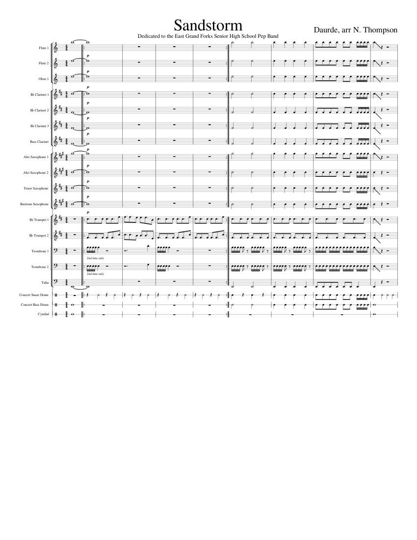 Darude - Sanstorm Sheet music for Trombone, Tuba, Flute, Oboe & more ...