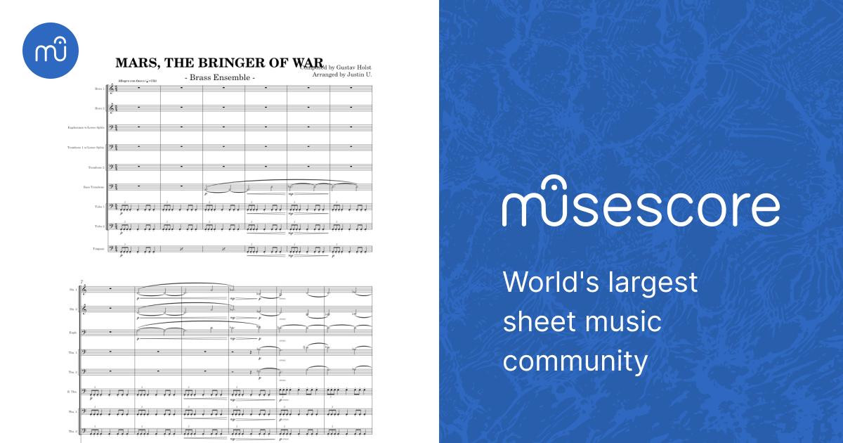Mars, the Bringer of War – Gustav Holst - Low Brass Ensemble Sheet ...
