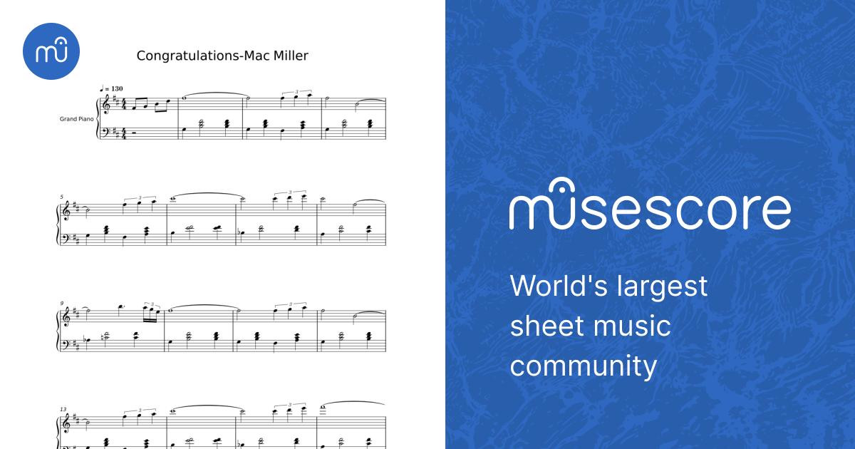 Congratulations - Mac Miller Sheet Music for Piano (Solo) easy ...