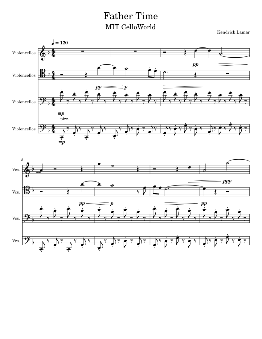 Father Time (feat. Sampha) – Kendrick Lamar WIP Sheet Music for Strings ...