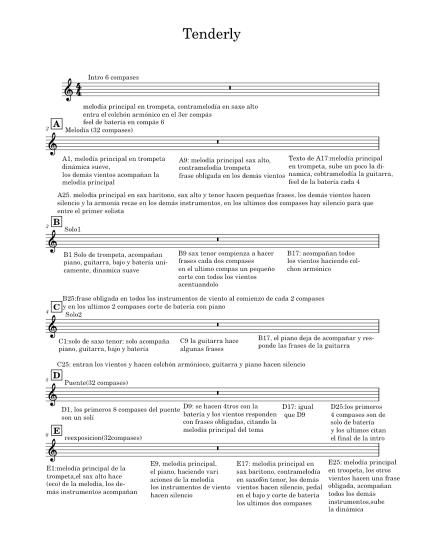 Tenderly Sheet Music for Piano (Solo) easy | MuseScore.com