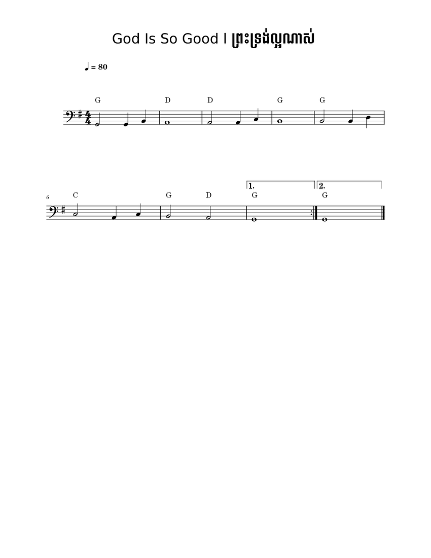 God is so good – unknown composer God Is So Good l ព្រះទ្រង់ ល្អណាស់ ...