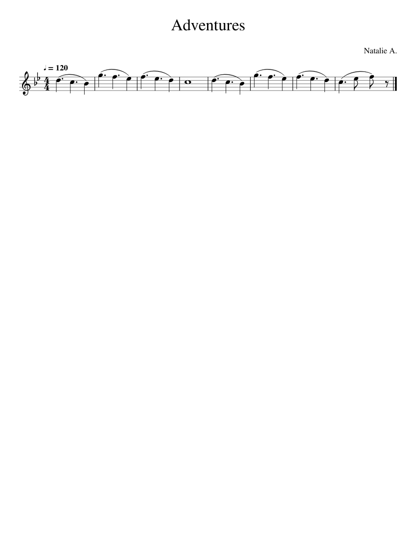 Adventures Sheet music for Piano (Solo) | Musescore.com