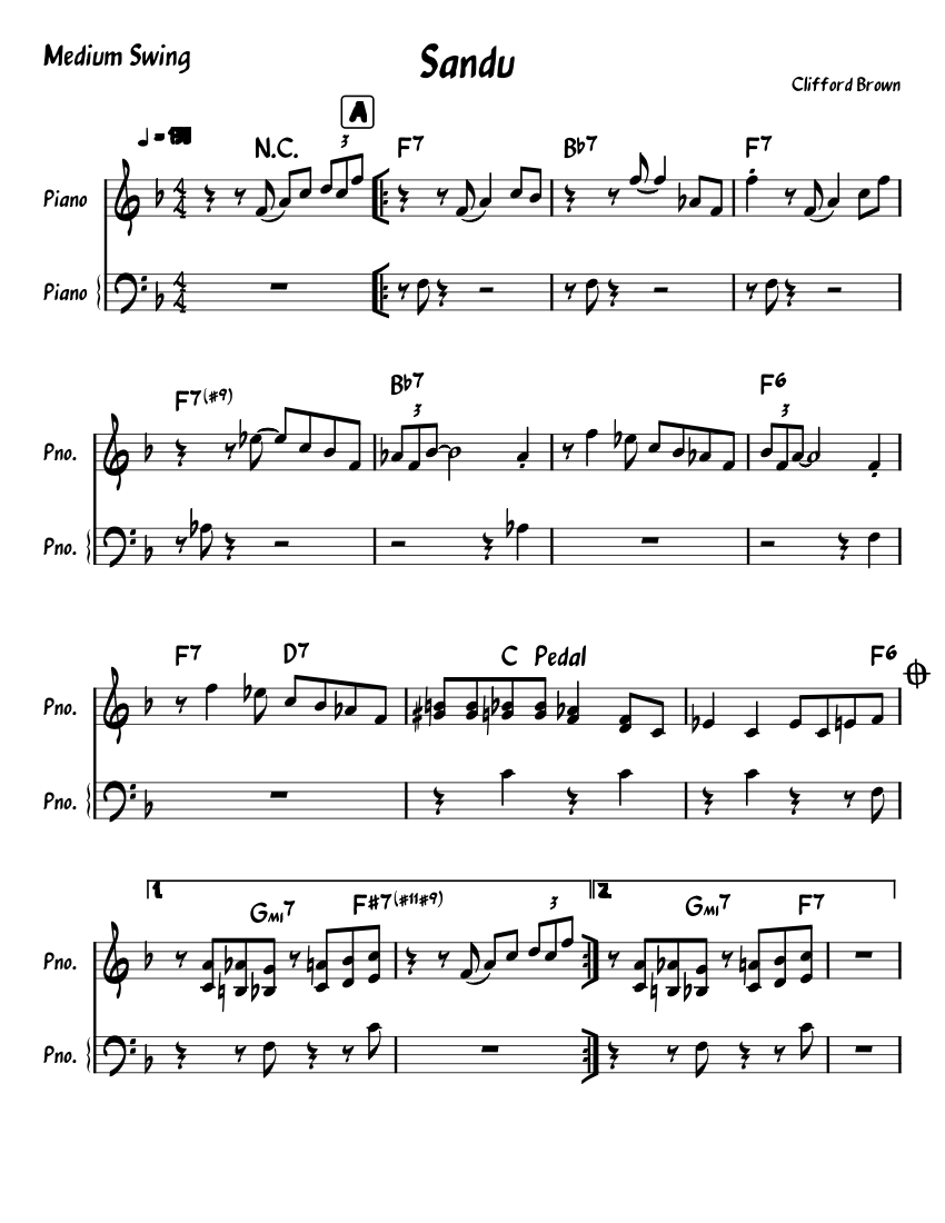 Sandu Sheet Music with Chords for Piano (Piano Duo) | MuseScore.com