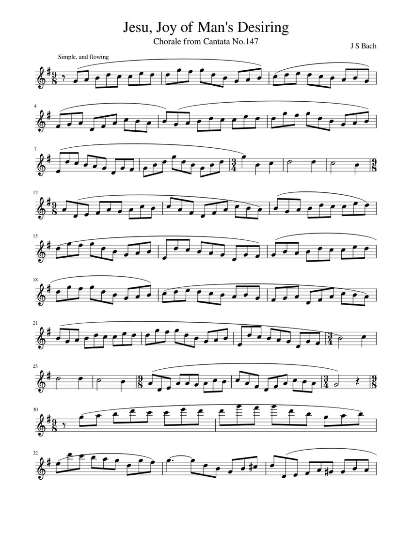 Jesu, Joy of Man's Desiring – Johann Sebastian Bach Jesu, Joy of Man's ...