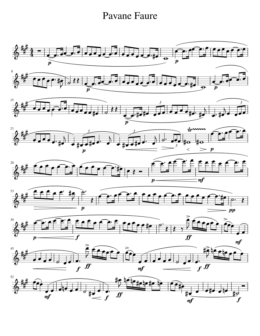 Pavane Faure Sheet music for Flute (Solo) | Musescore.com