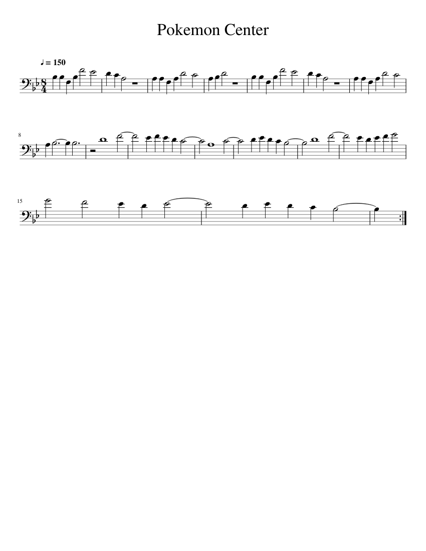 Pokemon Center Sheet Music for Trombone (Solo) | MuseScore.com