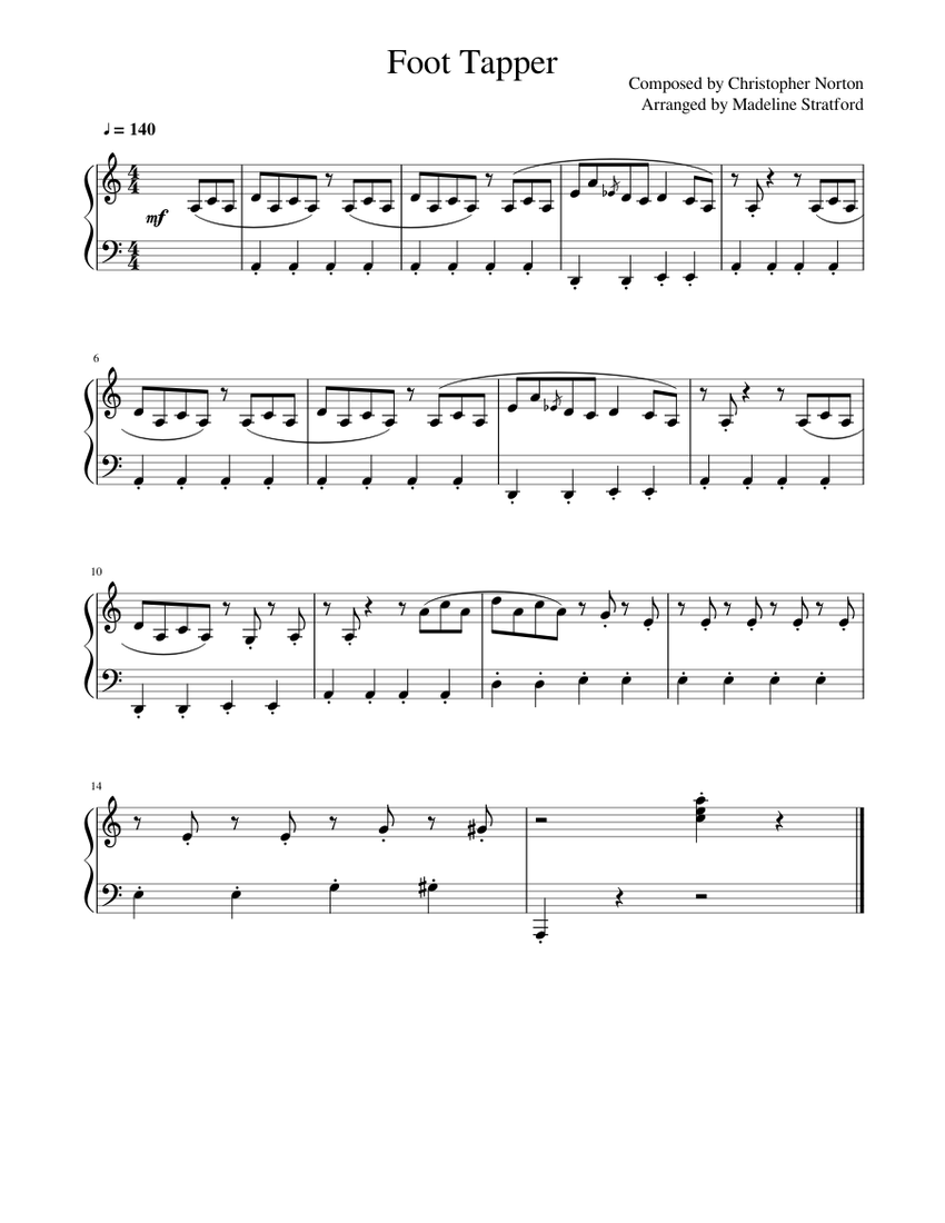 Foot Tapper - Piano for Beginners Sheet music for Piano (Solo) Easy ...