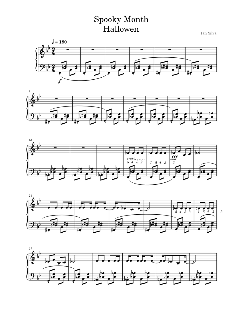 Spooky_Month_Hallowen - piano tutorial