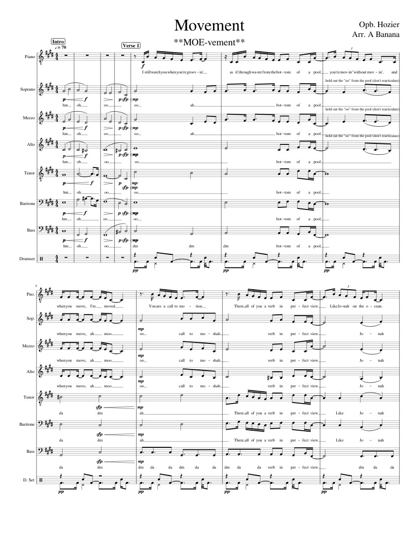 Movement Sheet music for Piano, Drum group (Mixed Ensemble) | Musescore.com