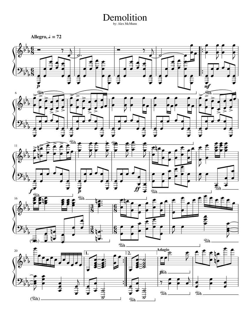 Demolition Sheet music for Piano (Solo) | Musescore.com