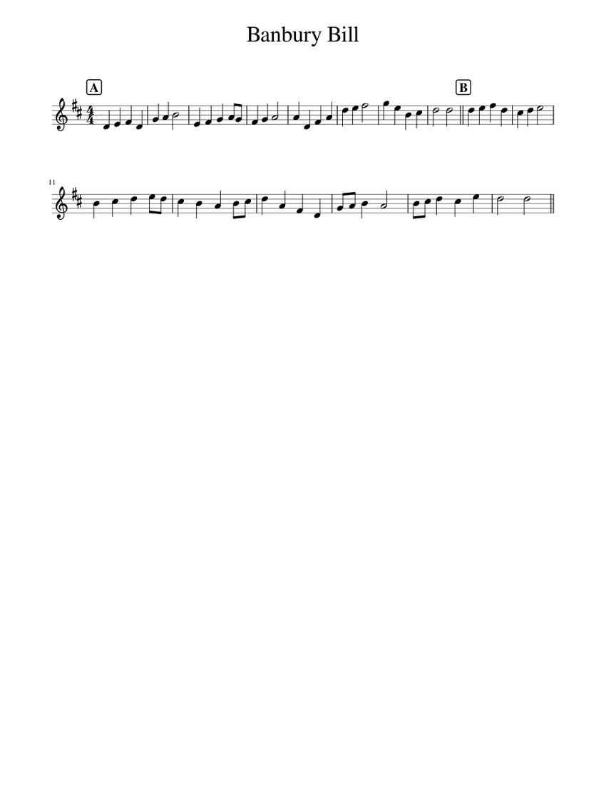 Banbury Bill Sheet music for Piano (Solo) | Musescore.com