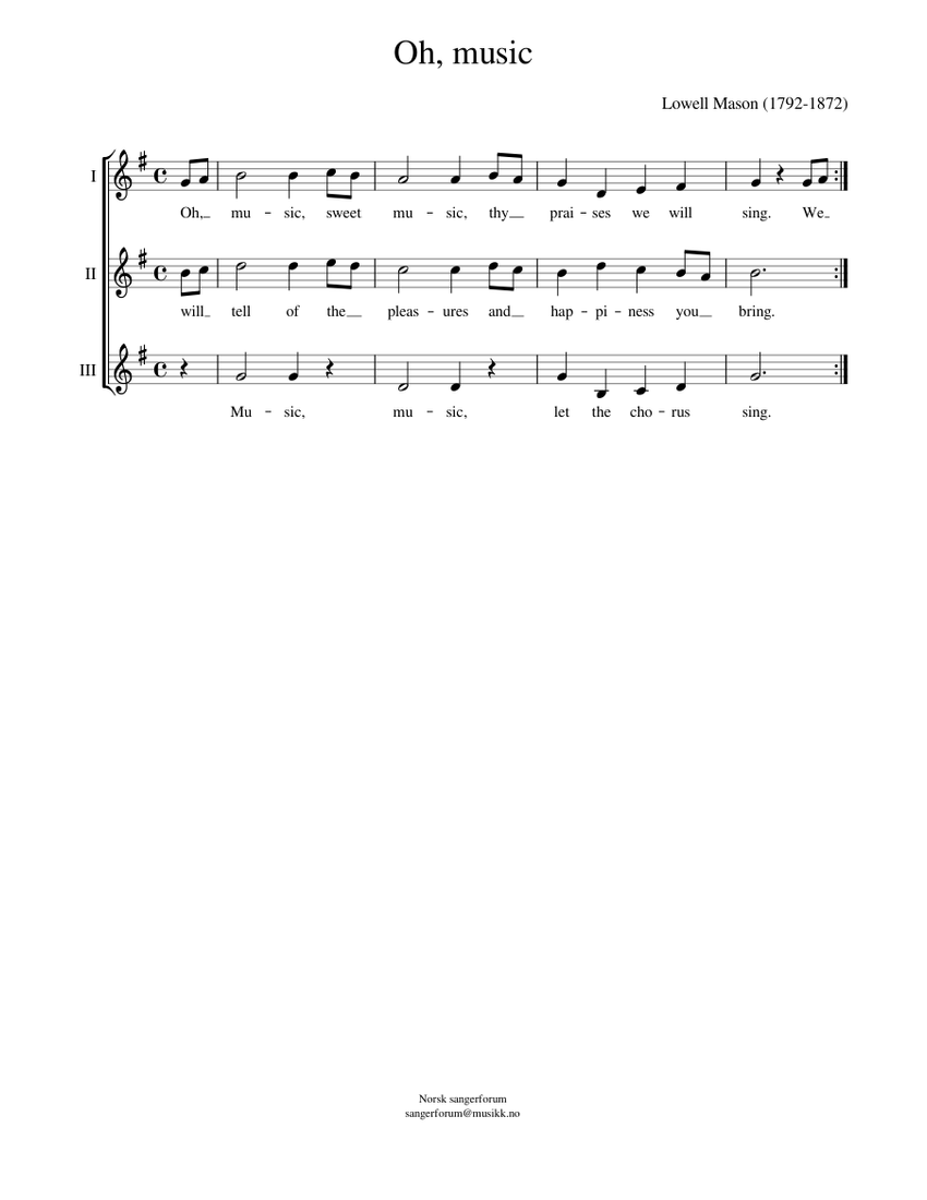 Oh, music Sheet music for Vocals (Choral) | Musescore.com