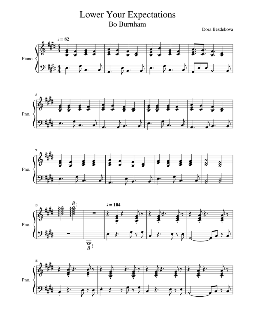 Lower Your Expectations Sheet Music for Piano (Solo) | MuseScore.com
