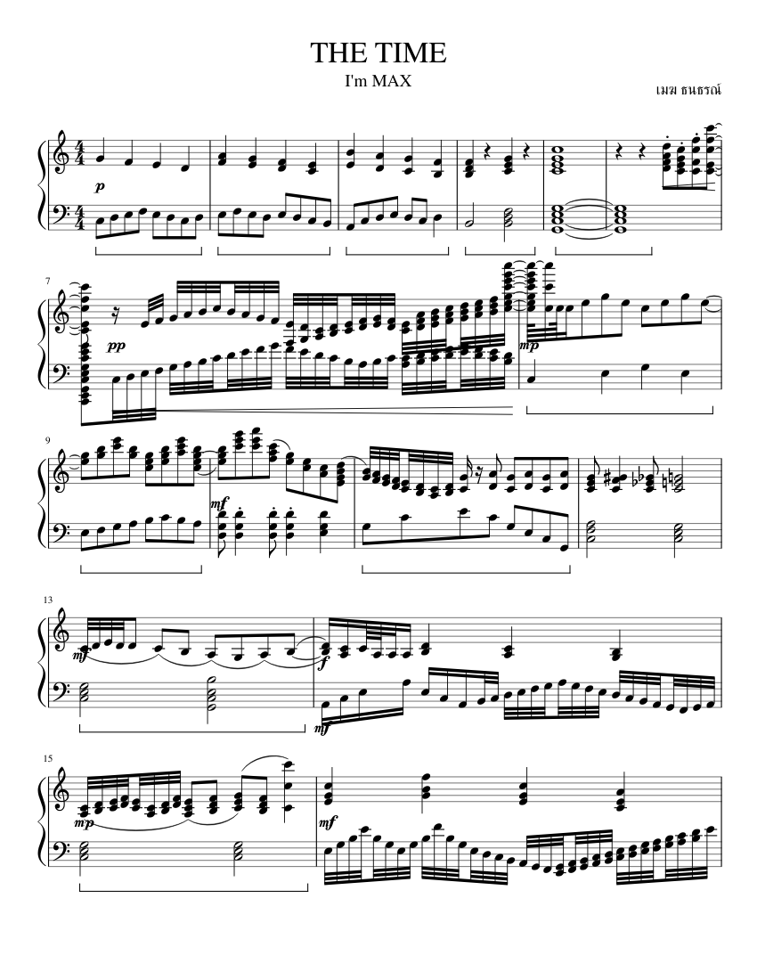 THE TIME Sheet music for Piano (Solo) | Musescore.com