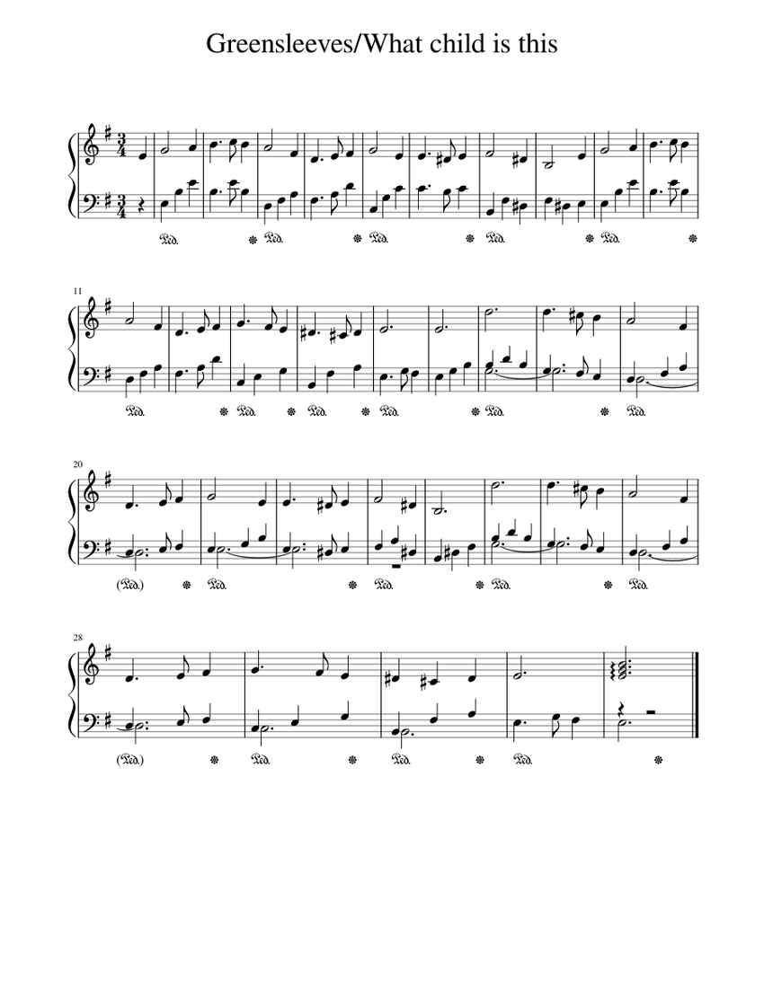 What child is this/Greensleeves Sheet music for Piano (Solo) Easy ...