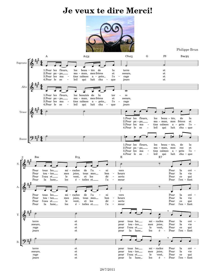 Je veux te dire merci! - piano tutorial