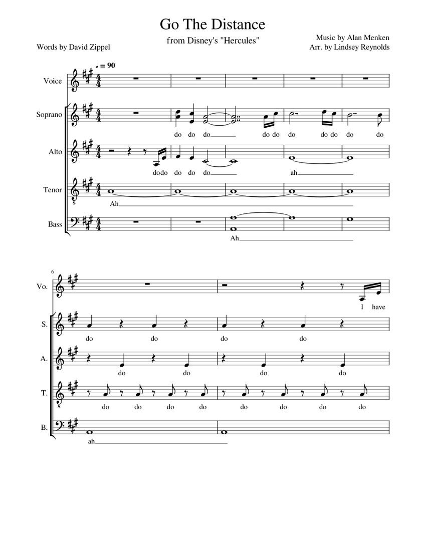Go_The_Distance Sheet Music for Soprano, Alto, Tenor, Bass voice & more ...