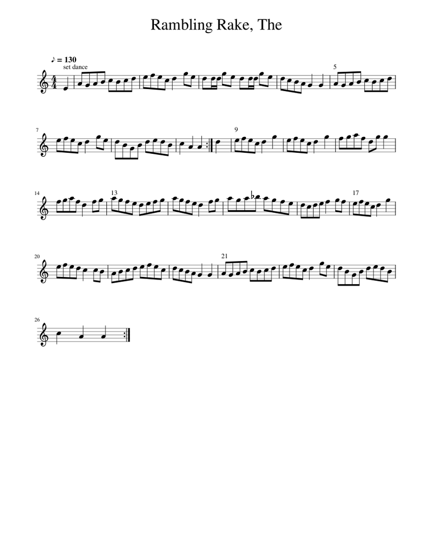 The Rambling Rake Sheet music for Piano (Solo) | Musescore.com