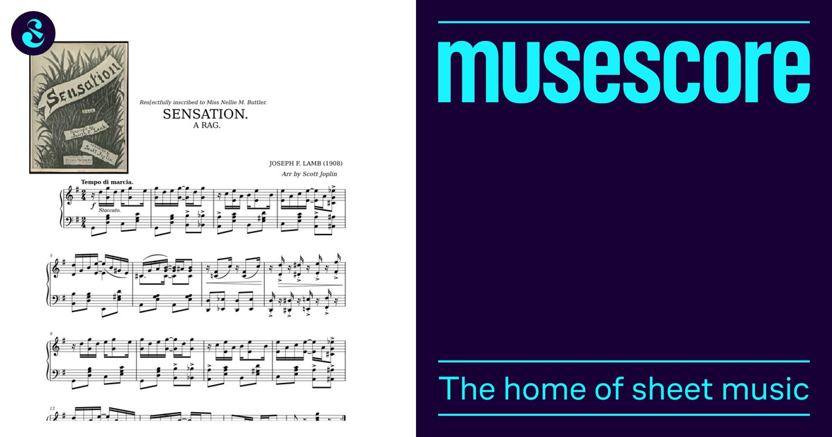 Sensation by Joseph Lamb (1908) Sheet Music for Piano (Solo ...