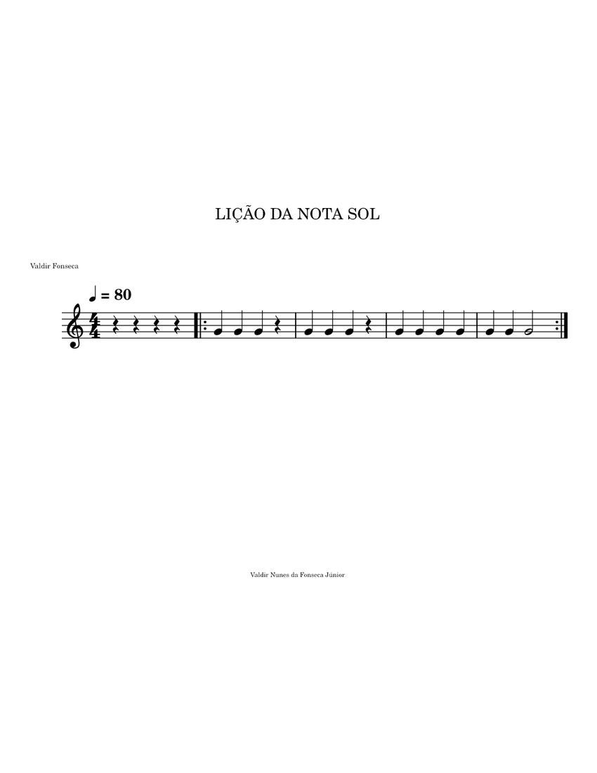 LIÇÃO_DA_NOTA_SOL Sheet music for Piano (Solo) Easy | Musescore.com