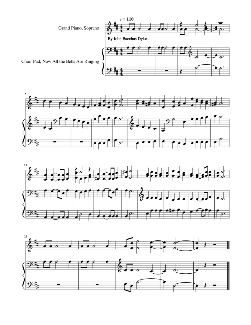 Now all the bells are ringing - John Bacchus Dykes Sheet music for ...
