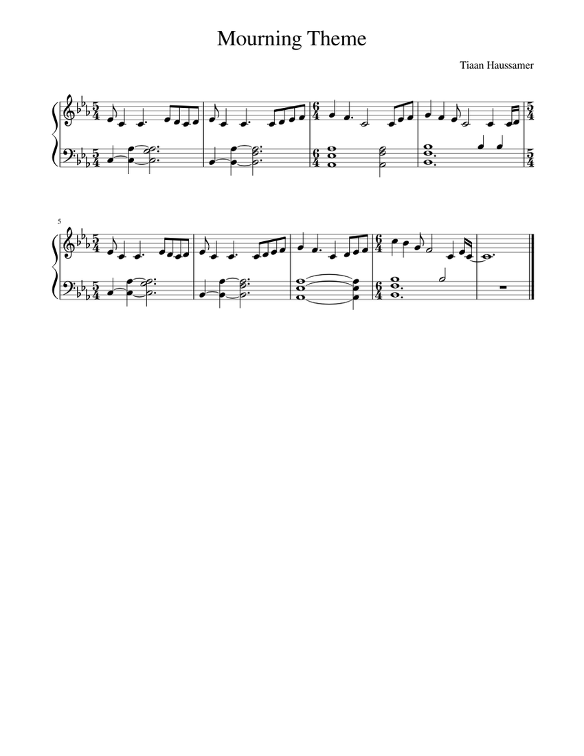 Mourning Theme Sheet music for Piano (Solo) Easy | Musescore.com