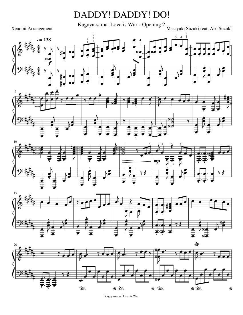 DADDY! DADDY! DO! - Kaguya-sama: Love is War Season 2 OP Sheet music ...