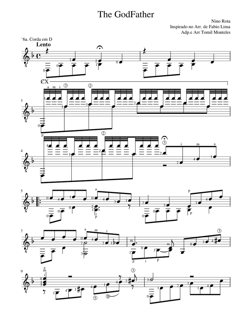 The Godfather Theme Sheet Music for Guitar (Solo) | MuseScore.com