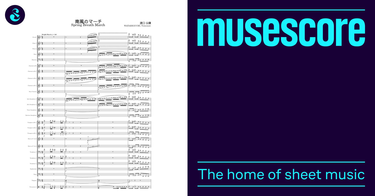 Spring Breath March Sheet Music for Trombone, Tuba, Flute, Oboe & more ...