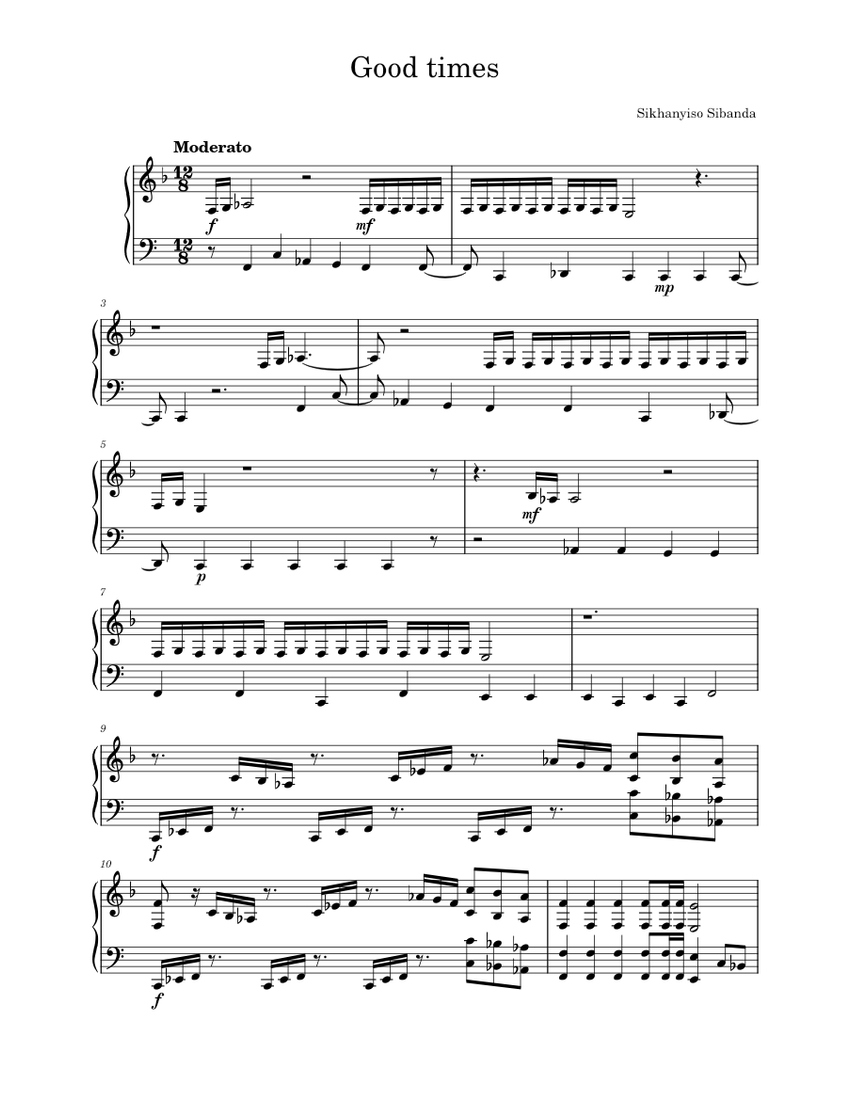 Good times - piano tutorial