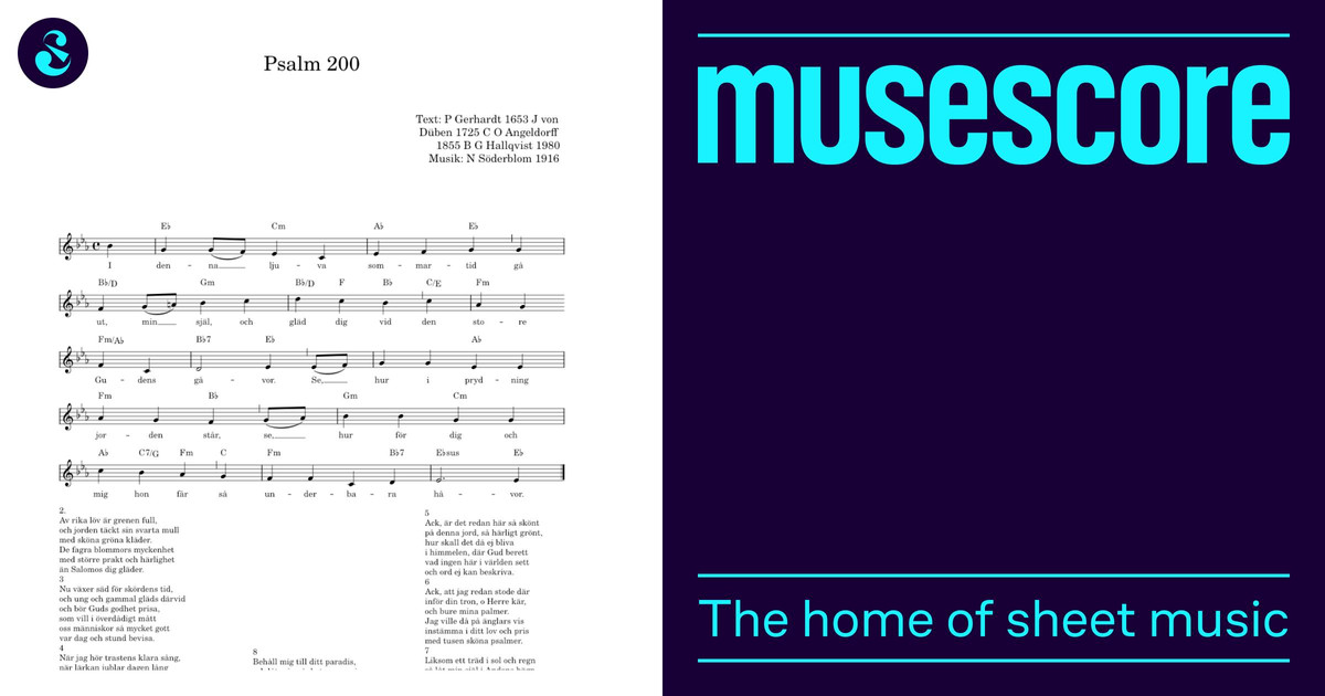 Psalm 200 - P Gerhardt Sheet music for Synthesizer (Solo) | Musescore.com